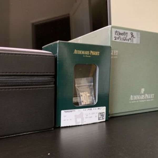 Box & Paper. Audemars Piguet Royal Oak Black Dial Stainless Steel Watch ...
