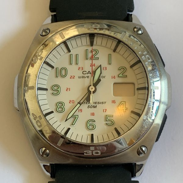 Casio Wave Ceptor WVQ-200HA White Dial Analog Digital Quartz Watch ...