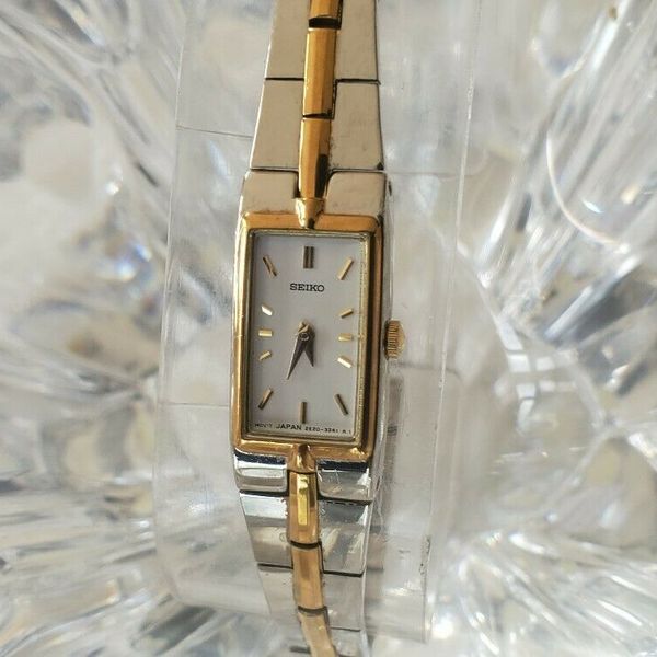 Vintage Seiko Quartz Silver-Gold /Tone Women’s Watch 2E20-3241 (80 ...