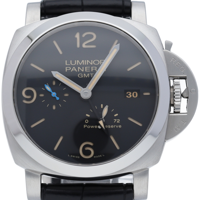 Panerai Luminor 1950 3 days GMT power reserve PAM01321 SS/leather men's ...