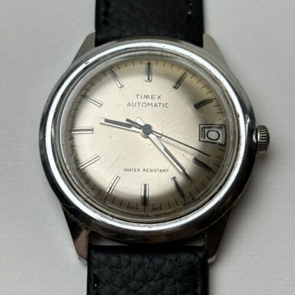 VINTAGE TIMEX AUTOMATIC 1978 Menâ s 37mm Silver Tone Watch Date - Runs ...