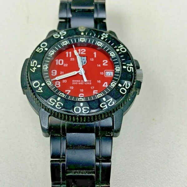 LUMINOX Watch Series 3000 Red / Black Dial Bezel 200M Parts #416 ...