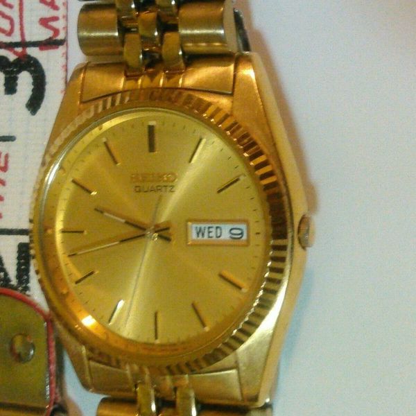 Vintage Seiko 7N43-8111 Men's Presidential Style Gold TONE Watch NEW BATTERY | WatchCharts