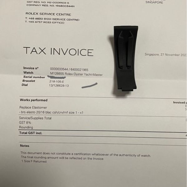 Oysterflex size “F” | WatchCharts Marketplace