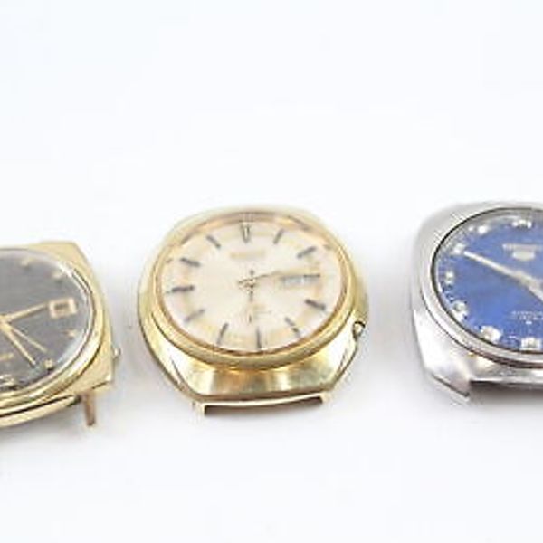 Mens Assorted Vintage Seiko Watch Heads Auto Working x 3 | WatchCharts ...