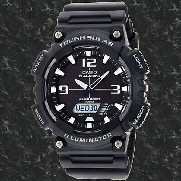 Casio Model SOLAR POWER World Time 5 Alarms 100m Watch AQ-S810W-1AV New ...