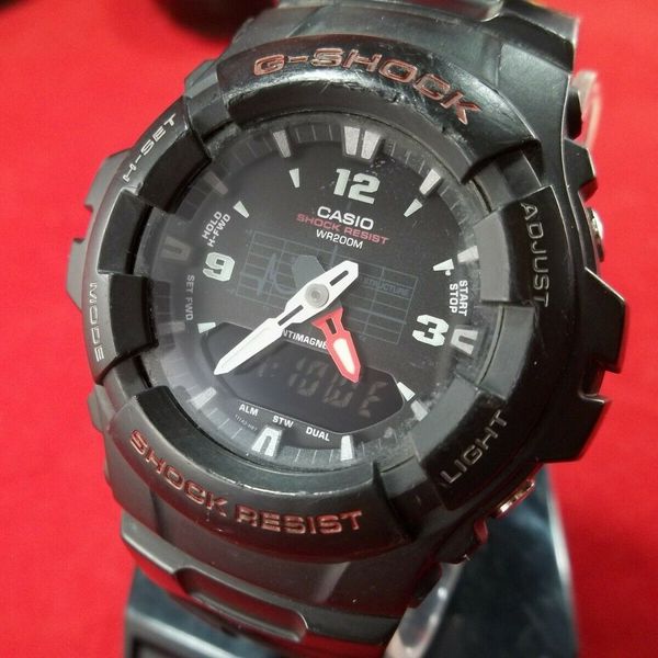 CASIO SHOCK RESIST ANALOG-LCD WR200M ANTI MAGNETIC G-100 WATER RESIST ...