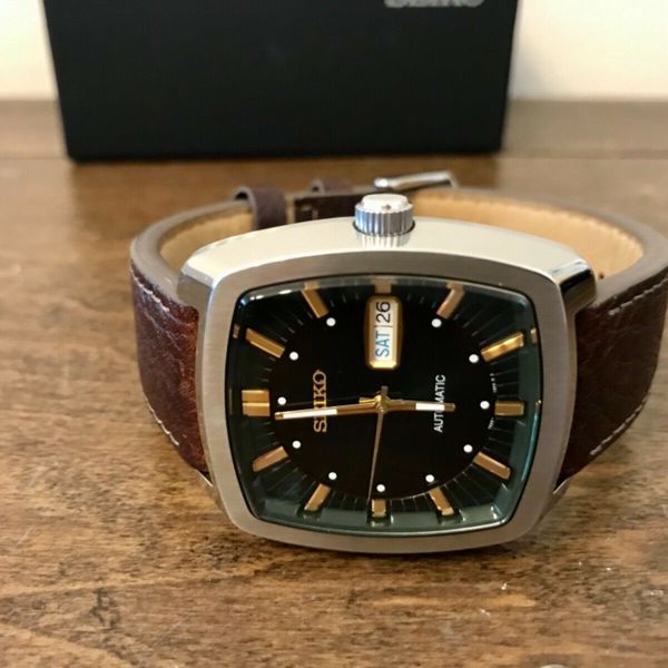 SEIKO ReCraft Automatic Green Dial Brown Leather 39.5mm Men's Watch ...