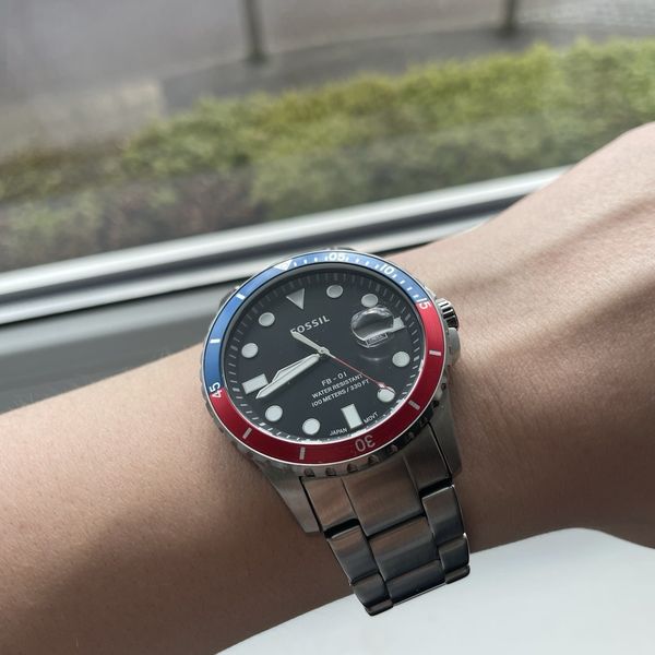 Fossil Blue Dive Stainless Steel Analog GMT Styl Dial Quartz Mens Watch ...