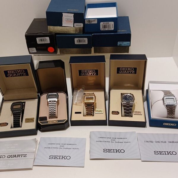Lot of 5 Vintage Seiko Men's Watch's Chronograph Digital Inner & Outer ...