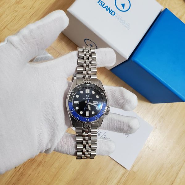 [WTS] Islander 38mm Automatic "Batman" Dual Time Dive Watch #ISL-150 ...