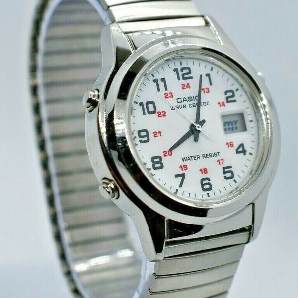 Casio Wave Ceptor WVQ-140A (4756) Men's Stainless Steel Field Watch ...