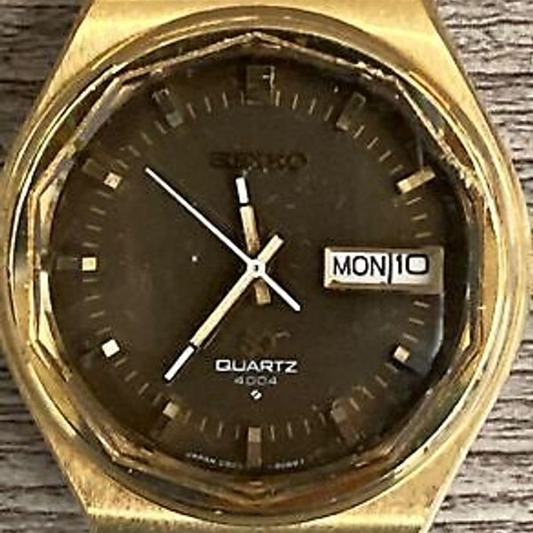 Seiko 0903-8079 Gold Tone Case w. Brown Dial Men's Watch Parts Repair | WatchCharts Marketplace