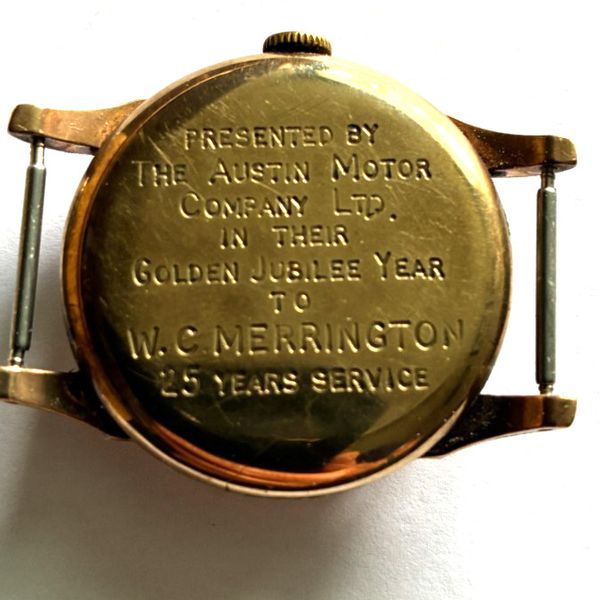 Vintage Austin MotorCompany Golden Jubilee 9ct Gold Smiths Deluxe Watch ...