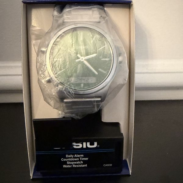 Casio MTP-VC01D-3E Men's Stainless Steel Green Dial Analog Digital ...