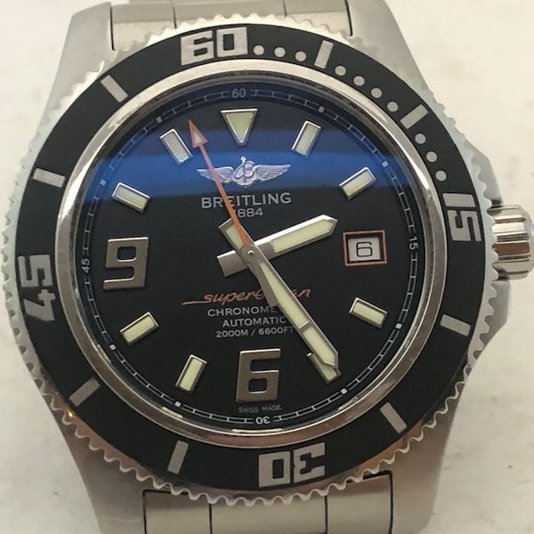 Breitling Superocean Abyss 44 on Bracelet PRO II FSOT A17391 w/ Orange ...