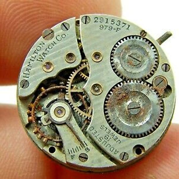 Vintage Hamilton Cal 979-F 19 jewel gents wrist watch movement circa ...