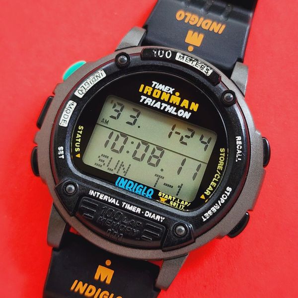Timex Ironman Watch Interval Timer Diary Indigo Triathlon Rubber Band ...