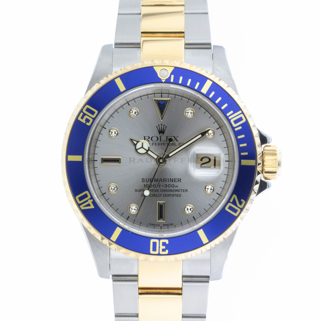 FS- Rolex 16613 F Submariner Serti Dial Sub Box and Papers | WatchCharts