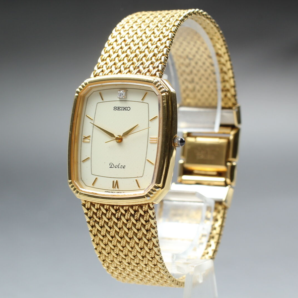 [Exc+5] New battery Seiko Dolce 5E31-5A90 28mm Daimond Gold Quartz Mens Watch | WatchCharts ...