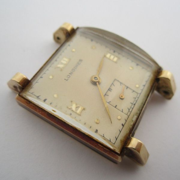 ANTIQUE SQUARE ART DECO MENS 14K GOLD LONGINES 17 JEWELS 23M Watch ...