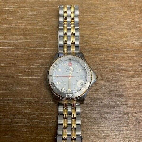 Wenger Swiss Military Date Stainless Steel Gold & Silver Tone Men's ...