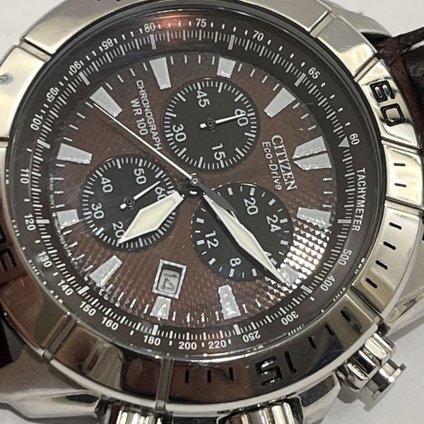 Citizen Eco-Drive Chronograph H500-S060834 Solar Powered WR 100 W/ New ...