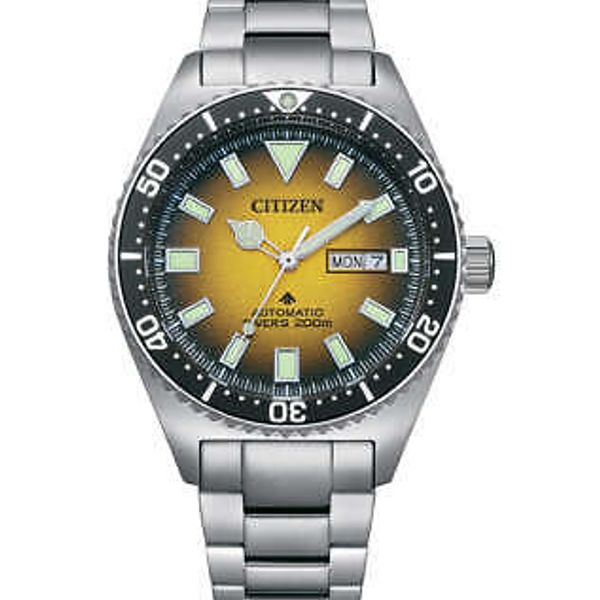 Citizen Promaster Automatic Stainless Steel Yellow Dial Watch NY0120 ...