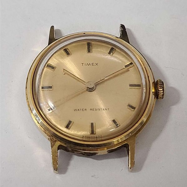 Vintage Timex Wind Up Gold Tone Stainless Watch Head Working TIM123 ...