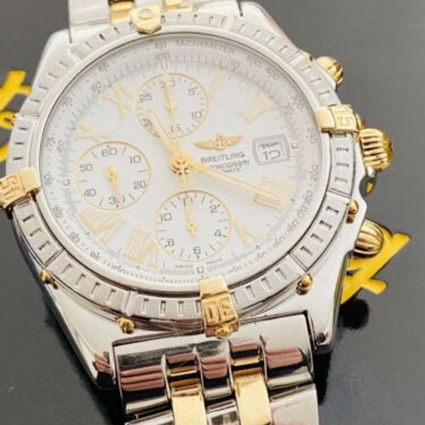 Breitling Crosswind Chronograph 43mm Gold & Steel Ref B13055 Roman Dial ...