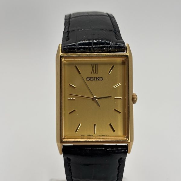 Vintage Seiko Sand Textured Dial JDM Tank Style Japan Men Quartz Watch ...