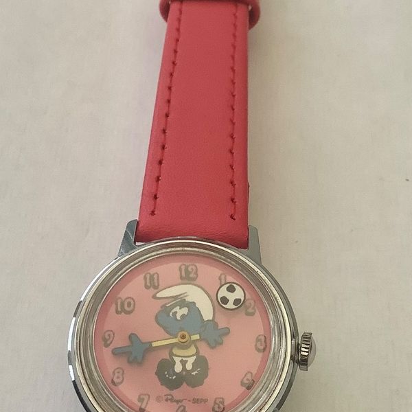 VINTAGE MECHANICAL TIMEX STRIKER SMURF WATCH 1978 FLOATING SECOND HAND ...