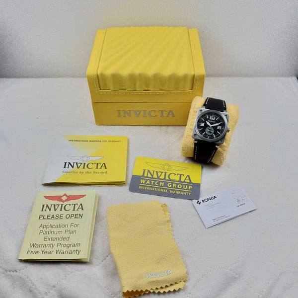 INVICTA CORDUBA BLACK TEXTILE 4445 SWISS MADE SQUARE MEN'S WATCH ...