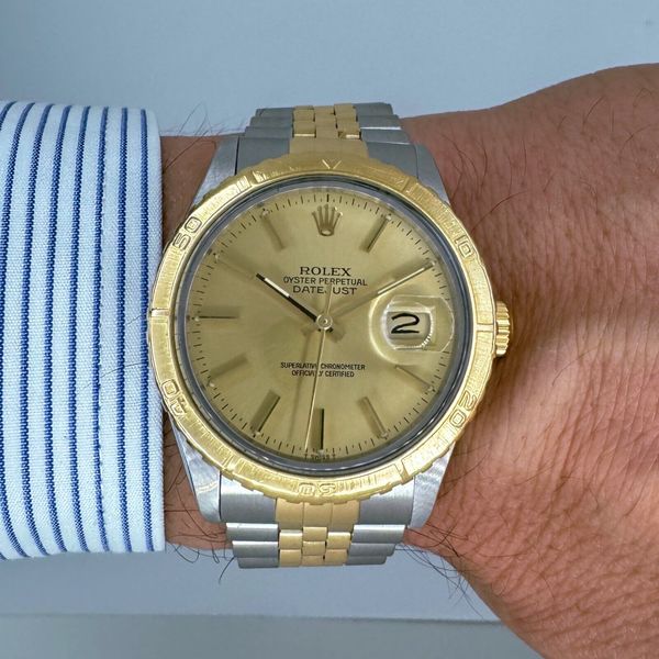 rolex 16253 datejust oyster perpetual turn o graph gold steel 1985 men ...