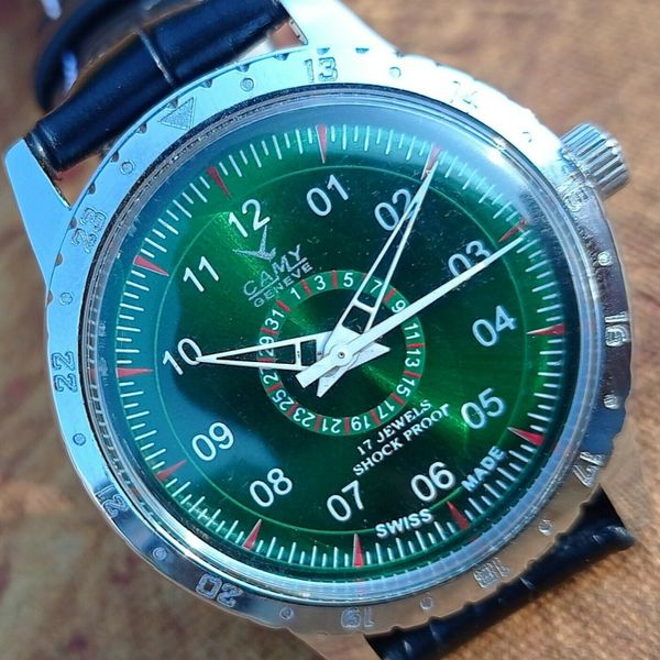 Antique Vintage CAMY Geneva 17 Jewels FHF ST96 Hand Wind Swiss Made Men ...