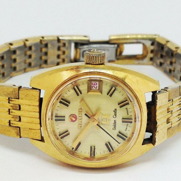 Vintage Women's RADO Golden Castle Automatic Watch. 22mm Case. Gold ...