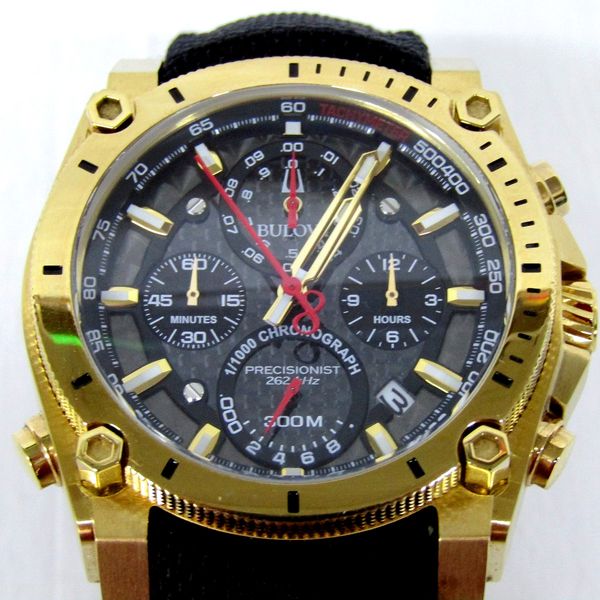 Bulova Precisionist Chronograph Quartz Black Dial Men's Watch 97B178 ...