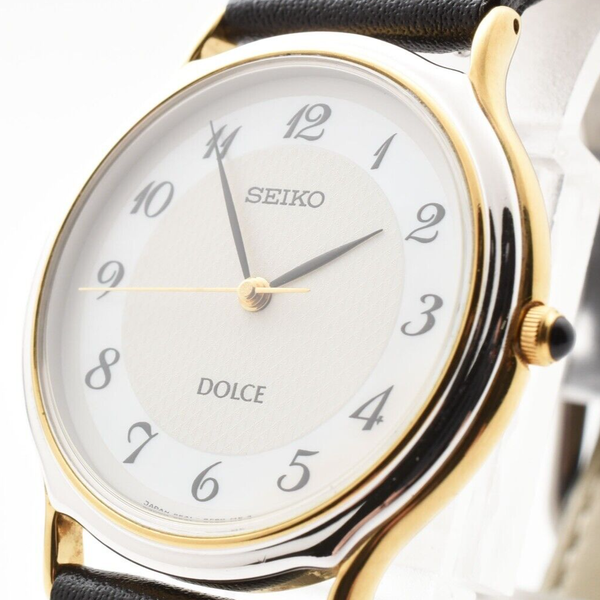 ã N MINTã Vintage SEIKO Dolce 5E31-6D60 Quartz Gold New Belt Men's Watch JAPAN | WatchCharts ...