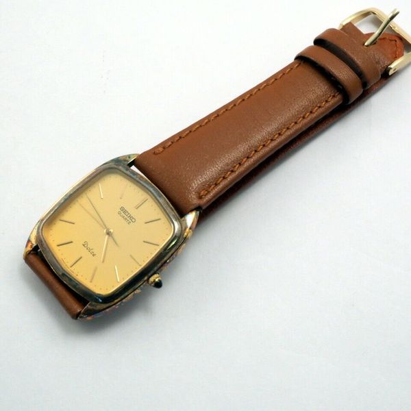 SEIKO DOLCE QUARTZ 30mm Gold Dial Gold case Ref.6030-5250 SGP30 works ...