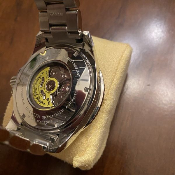 Invicta Grand Diver Automatic Watch w/ Green Bezel and Glass Yellow ...