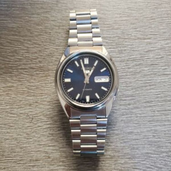 Seiko SNXS77 Seiko 5 Automatic Blue Dial Stainless Steel Wrist Watch ...