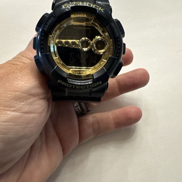 Casio G-Shock Men's Watch GD100GB 3263 Sport Gold Black Resin Band ...