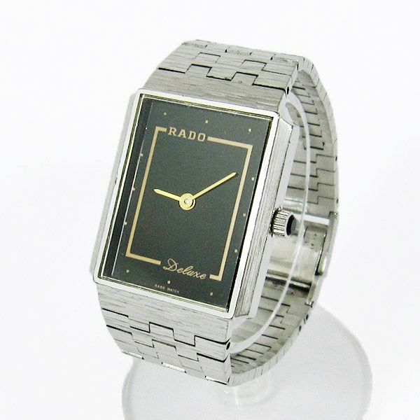 [Used] RADO Rado deluxe hand-wound wristwatch silver x dial black ...