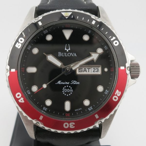 Vintage Bulova Marine Star Coke Bezel Quartz Diver's Watch - 98C66 ...