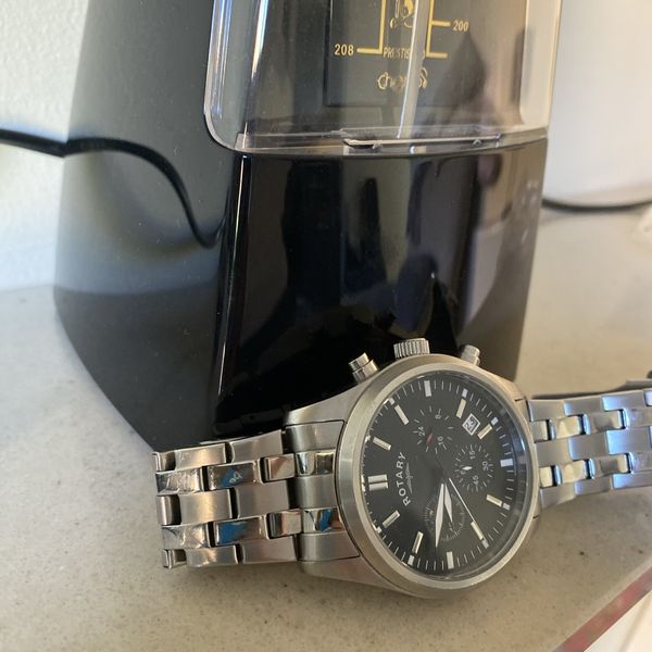 ROTARY mens watch used Analogue Cool Chrome Look Chronograph Sports ...