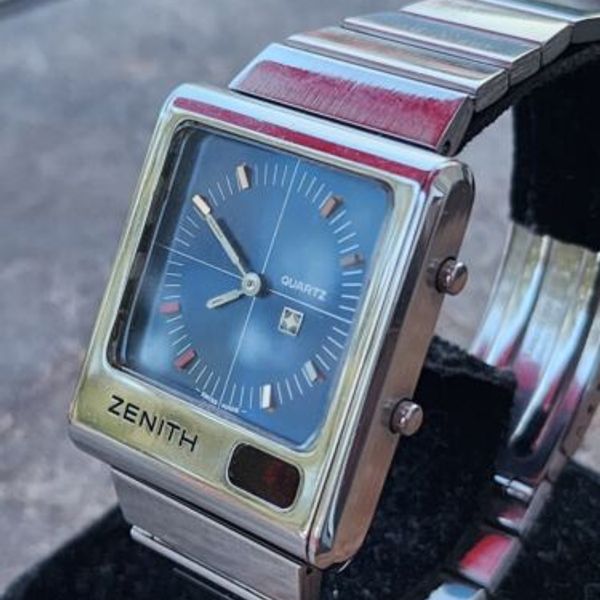 ON SALE ZENITH FUTUR TIME COMMAND DIGITAL ANALOG LED 1975 MENS WATCH 02 ...