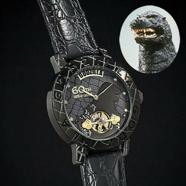 Godzilla 60th Anniversary Watch Black 1954 Limited Leather Band Anime ...