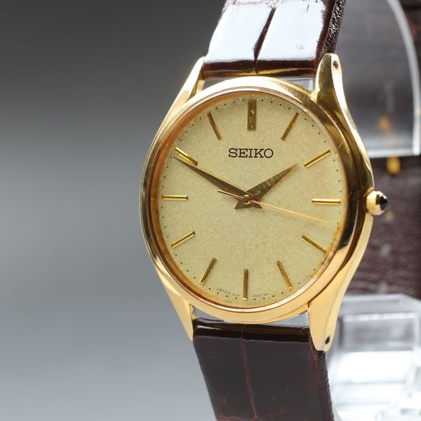 [Exc+5] Vintage SEIKO Dolce 8J41-0AJ0 34mm Gold Dial Quartz Women's ...