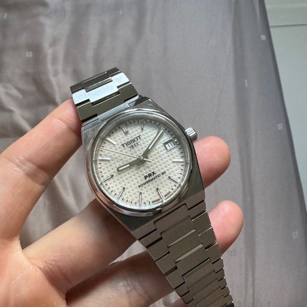 Tissot PRX Powermatic 35mm White Mother Of Pearl Dial | WatchCharts ...