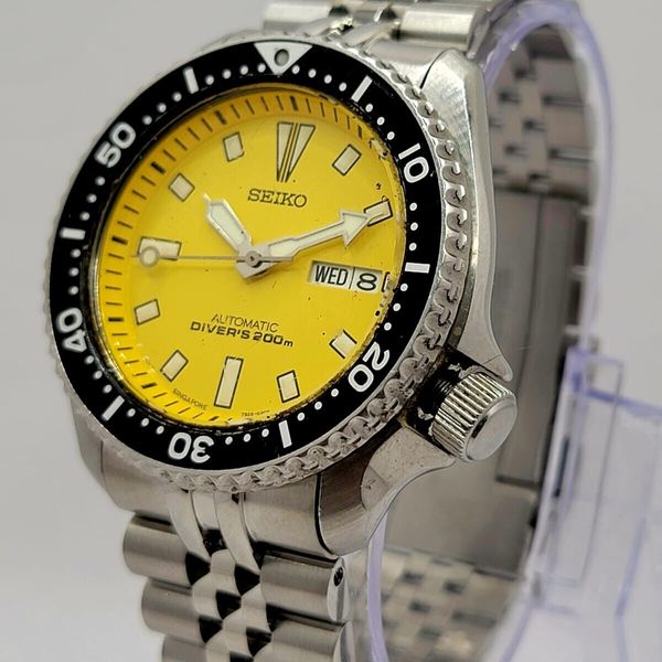 **VERY RARE** SEIKO SKXA35 BUMBLEBEE AUTOMATIC SINGAPORE 7S26-O2C6 ...
